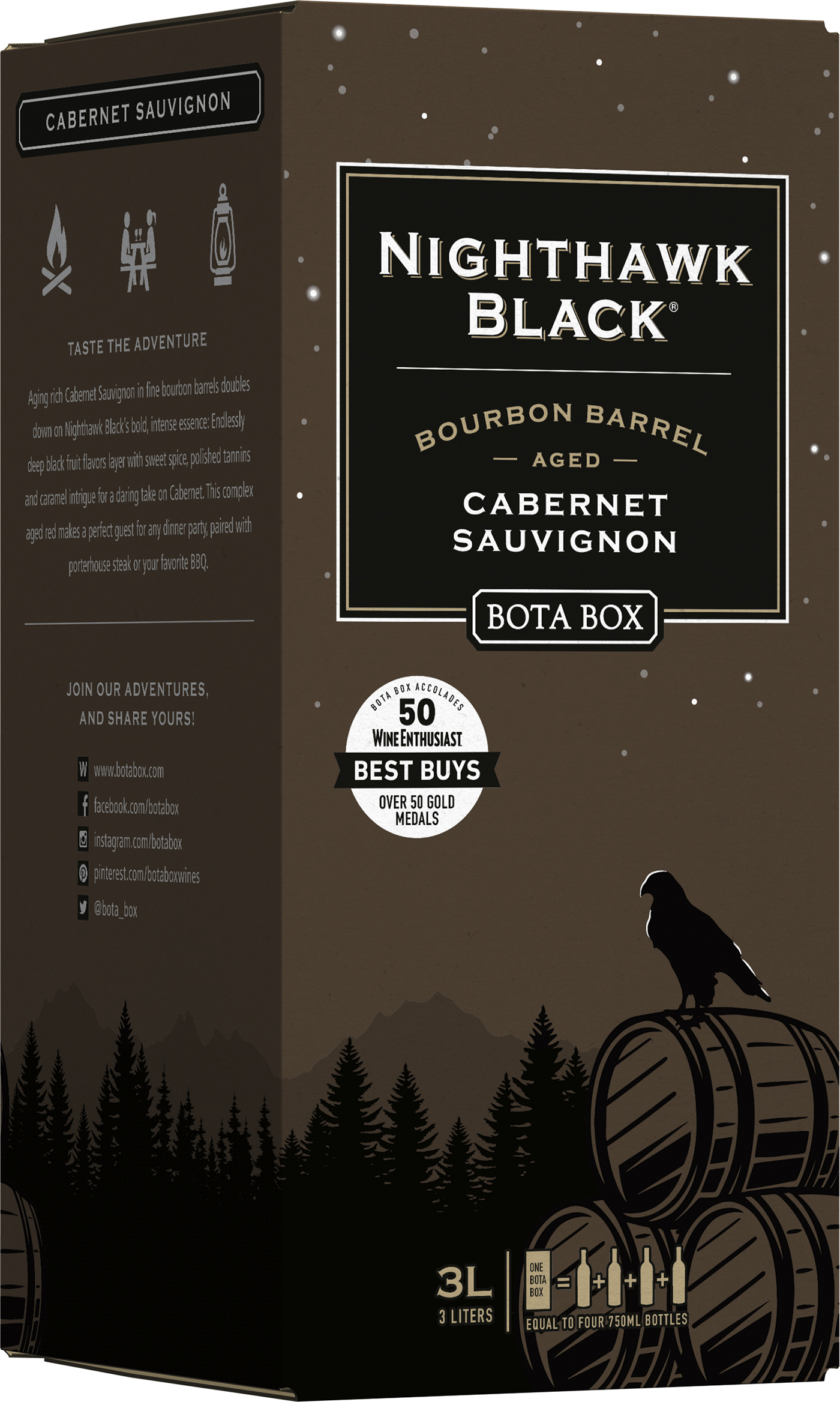 Bota Box Nighthawk Bourbon Barrel Aged Cabernet Sauvignon | 3 L Box
