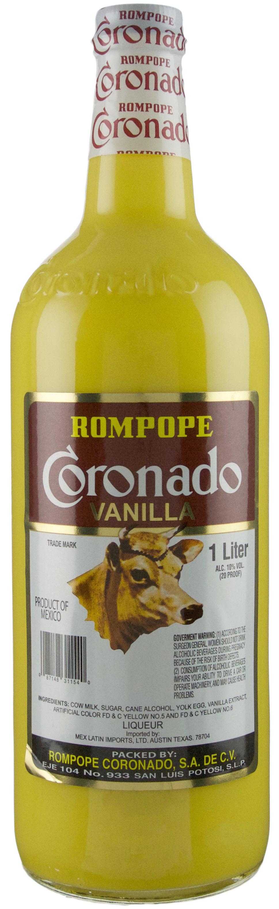 Rompope Coronado Vanilla Liqueur | 1 L Bottle