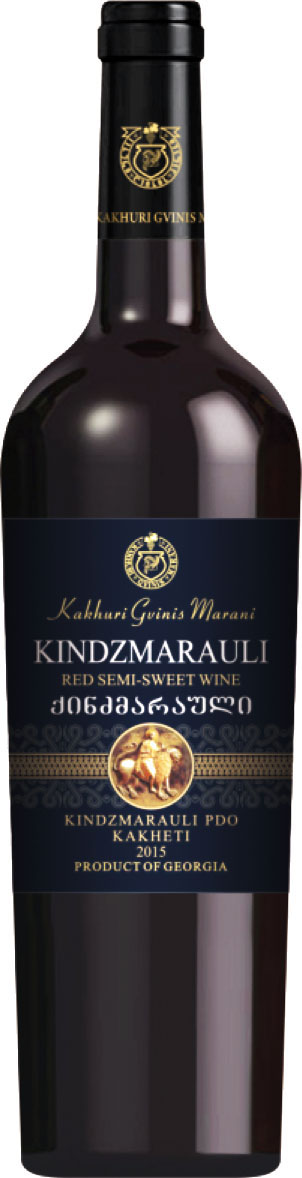 Kakhuri Gvinis Marani Kindzmarauli Semi Sweet Georgian Red 750 Ml Bottle