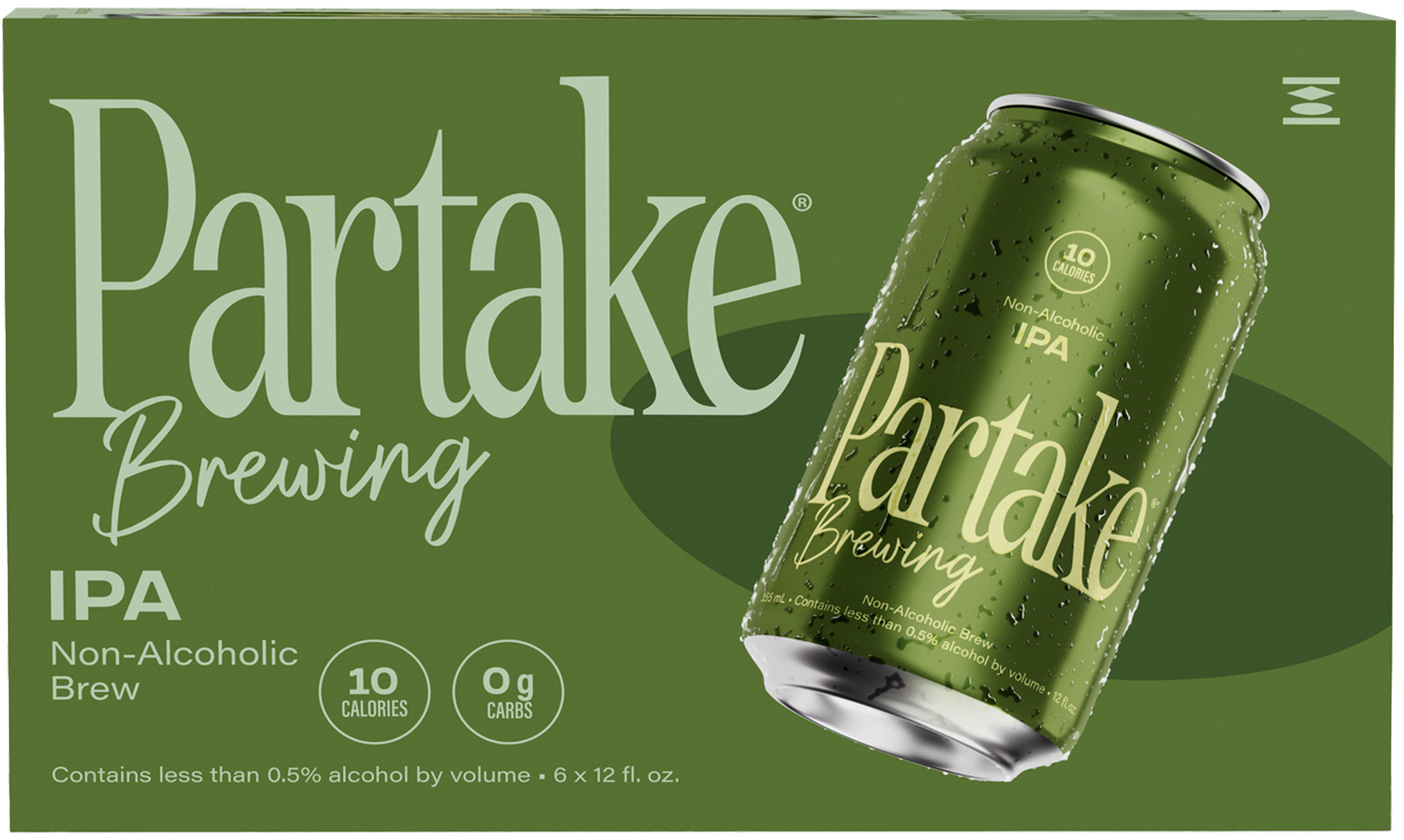 Partake Non-Alcoholic Juicy IPA | 6 pack of 12 oz Can