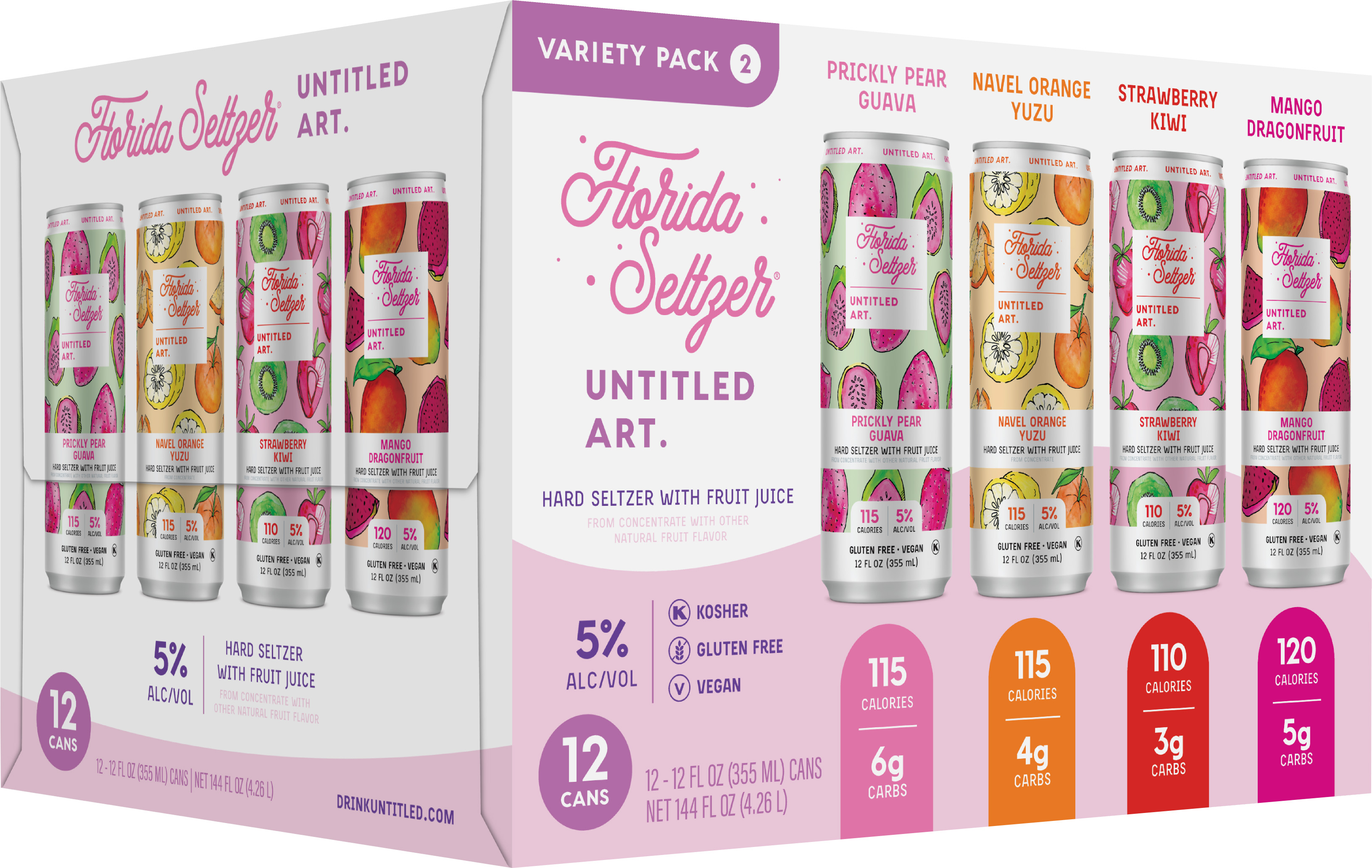 Untitled Art Florida Seltzer Variety Pack 1 | 12 pack of 12 oz Can
