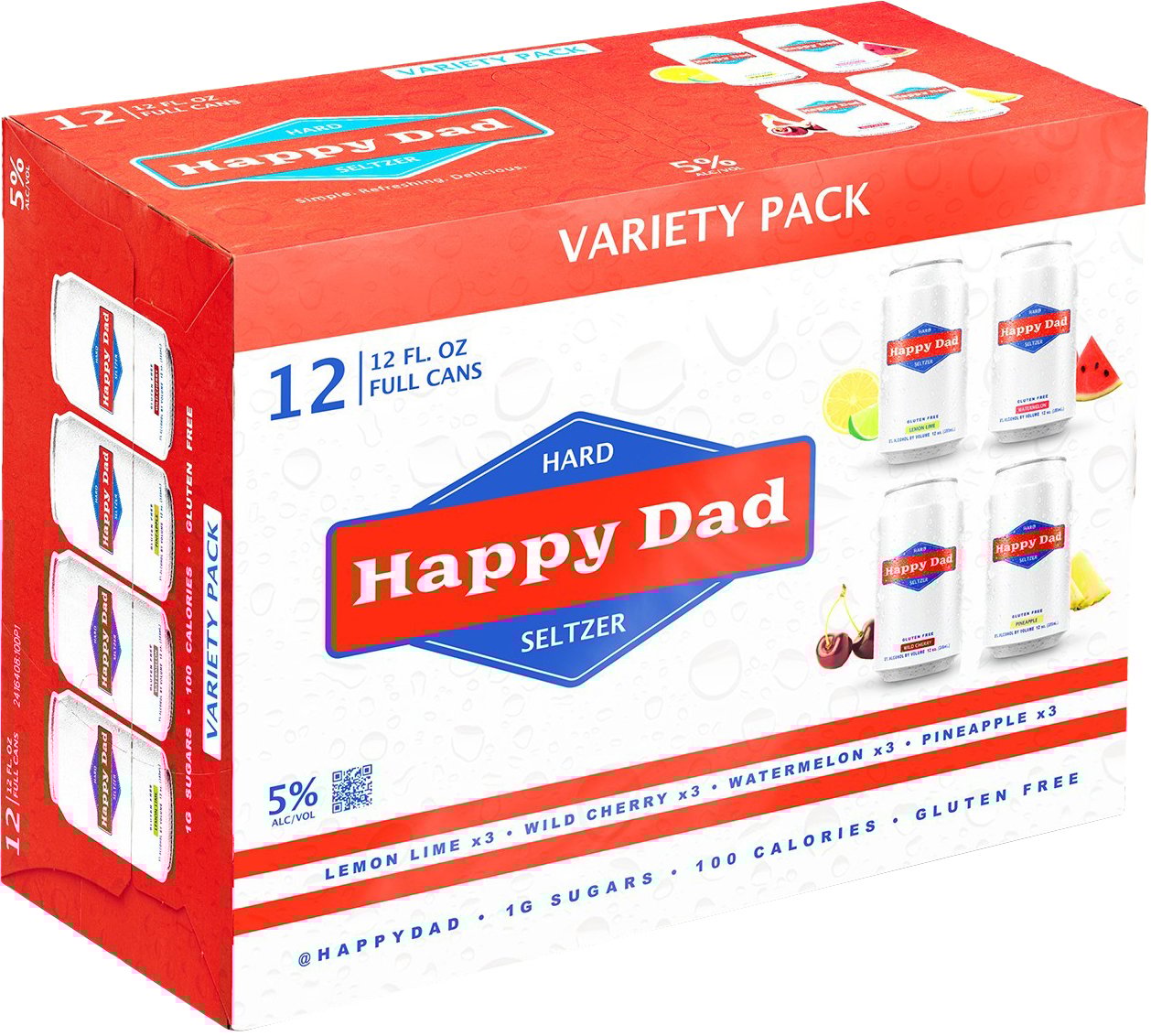 Happy Dad Grape Hard Seltzer 12 Pack Cans | 12 pack of 12 oz Can