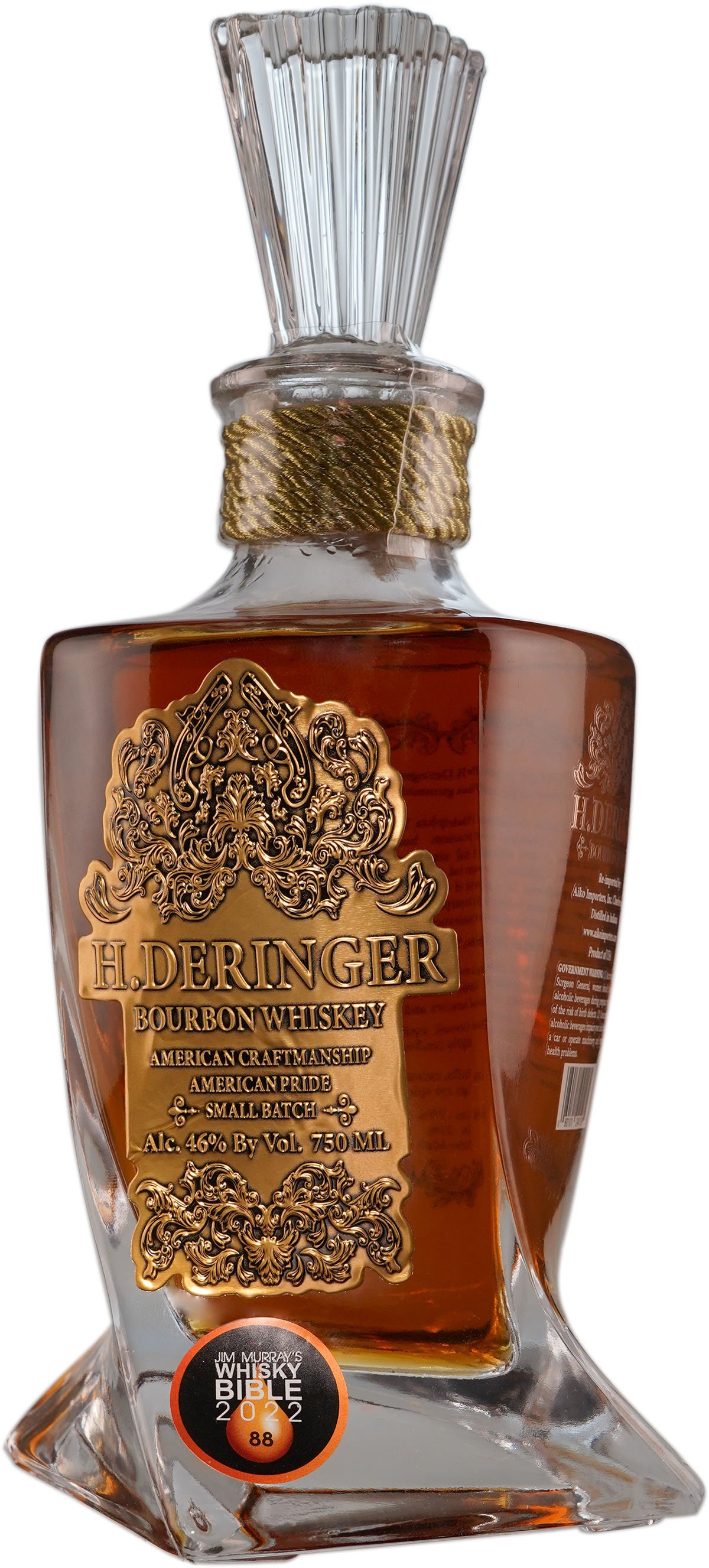 H Deringer Small Batch Bourbon Whiskey | 750 ml Bottle