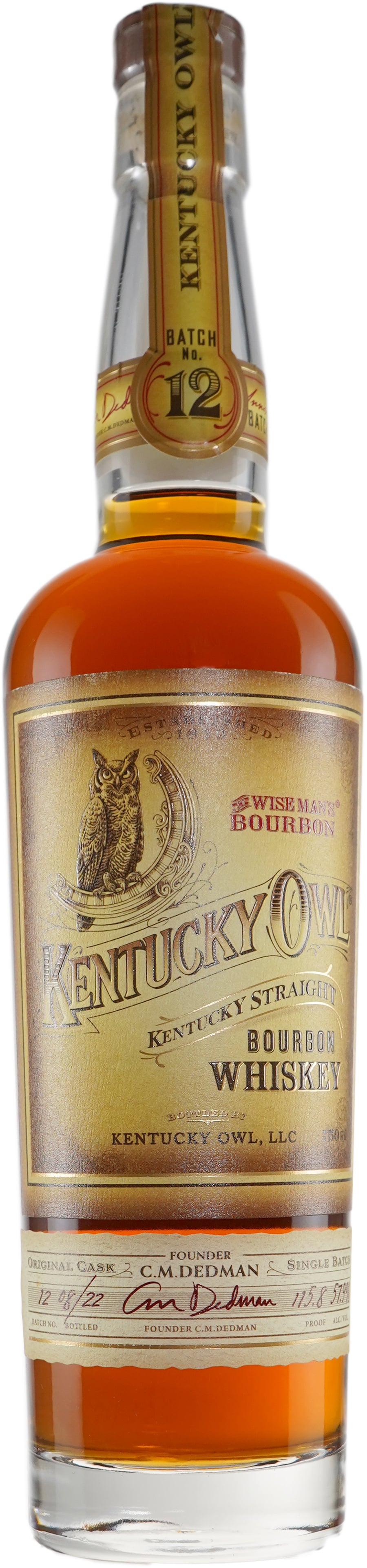 Kentucky Owl Bourbon Batch # 12 Extremely Limited Release 2022 | 750 ml ...