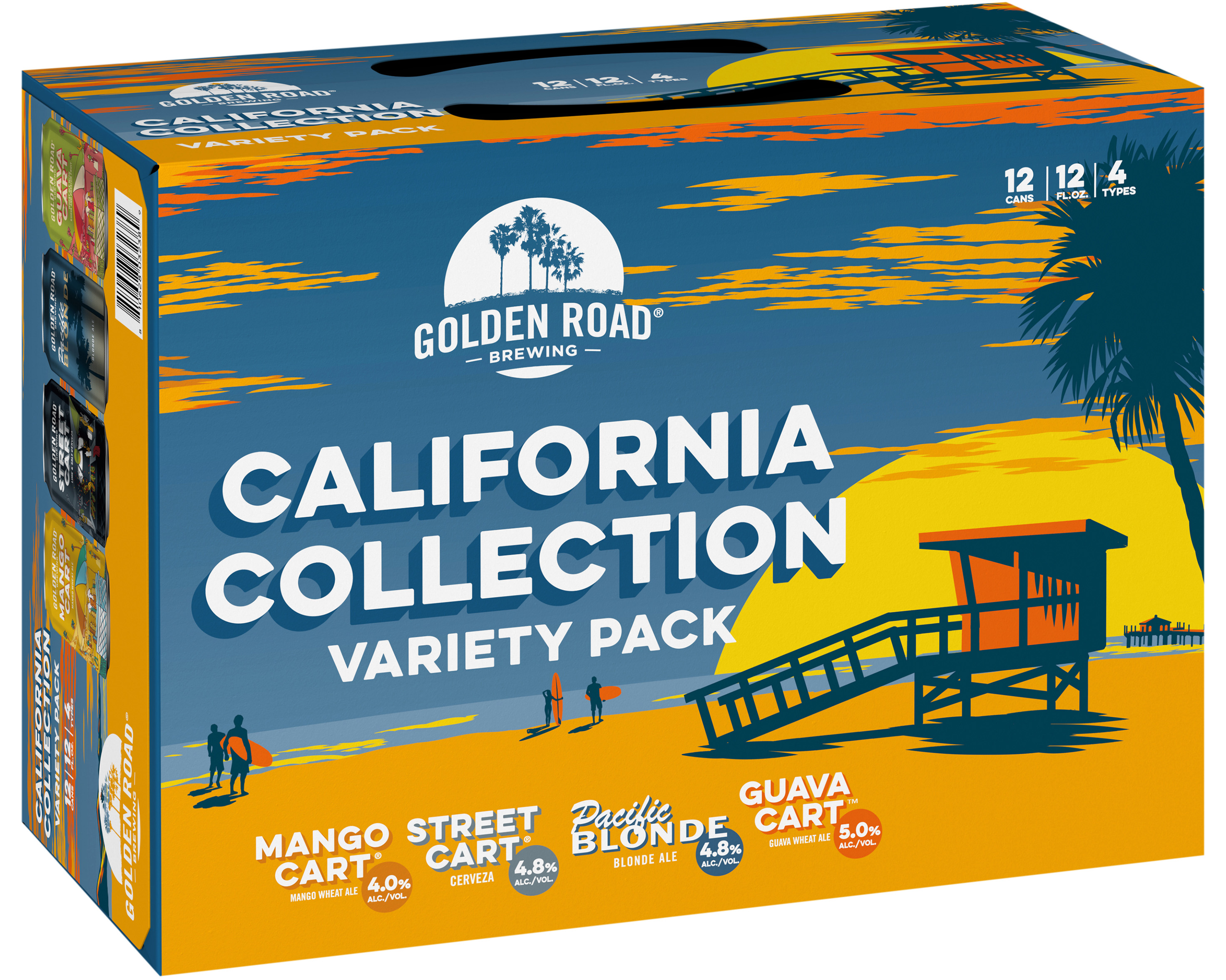Golden Road Mango Cart Non-Alcoholic | 6 pack of 12 oz Can