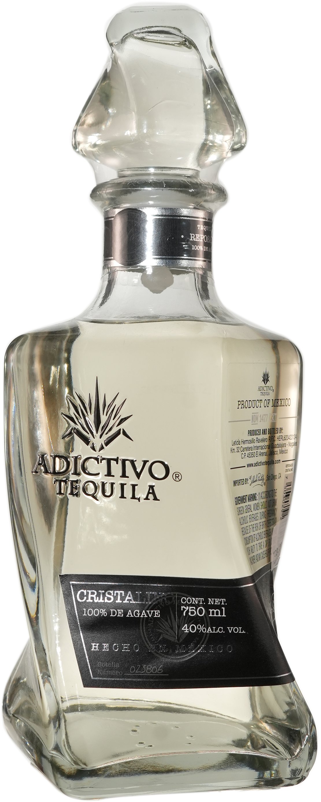 Adictivo Cristalino Charcoal Filtered Reposado | 750 ml Bottle
