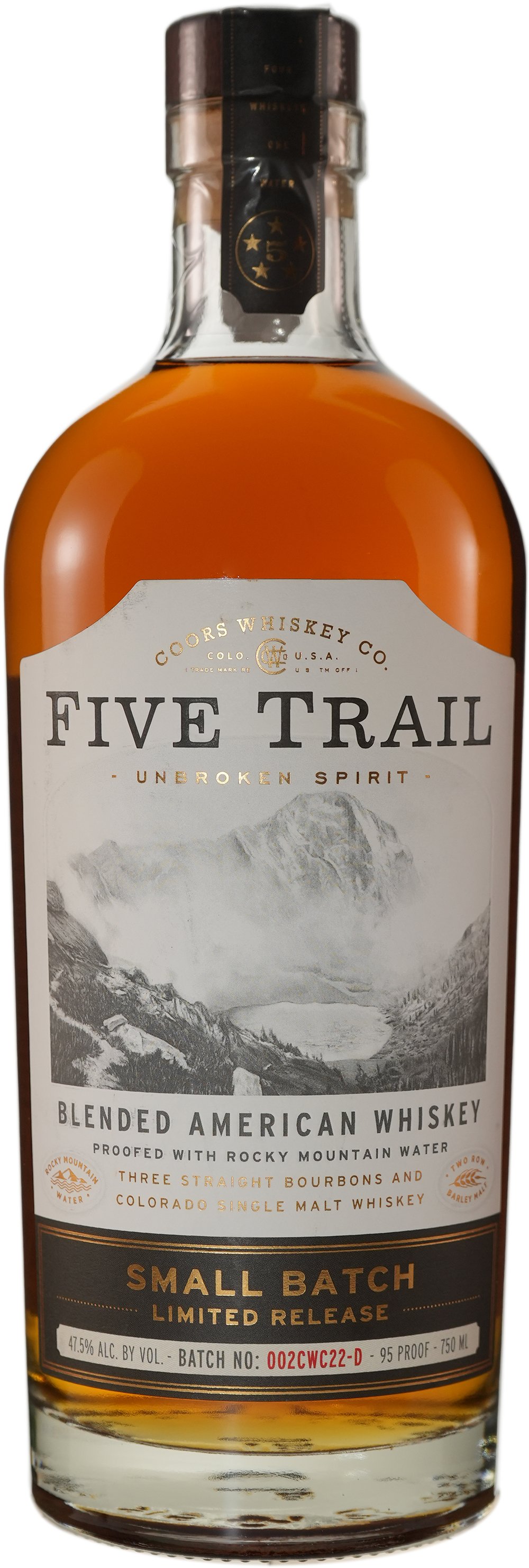Coors Whiskey Company Five Trail Limited Small Batch Blended American ...