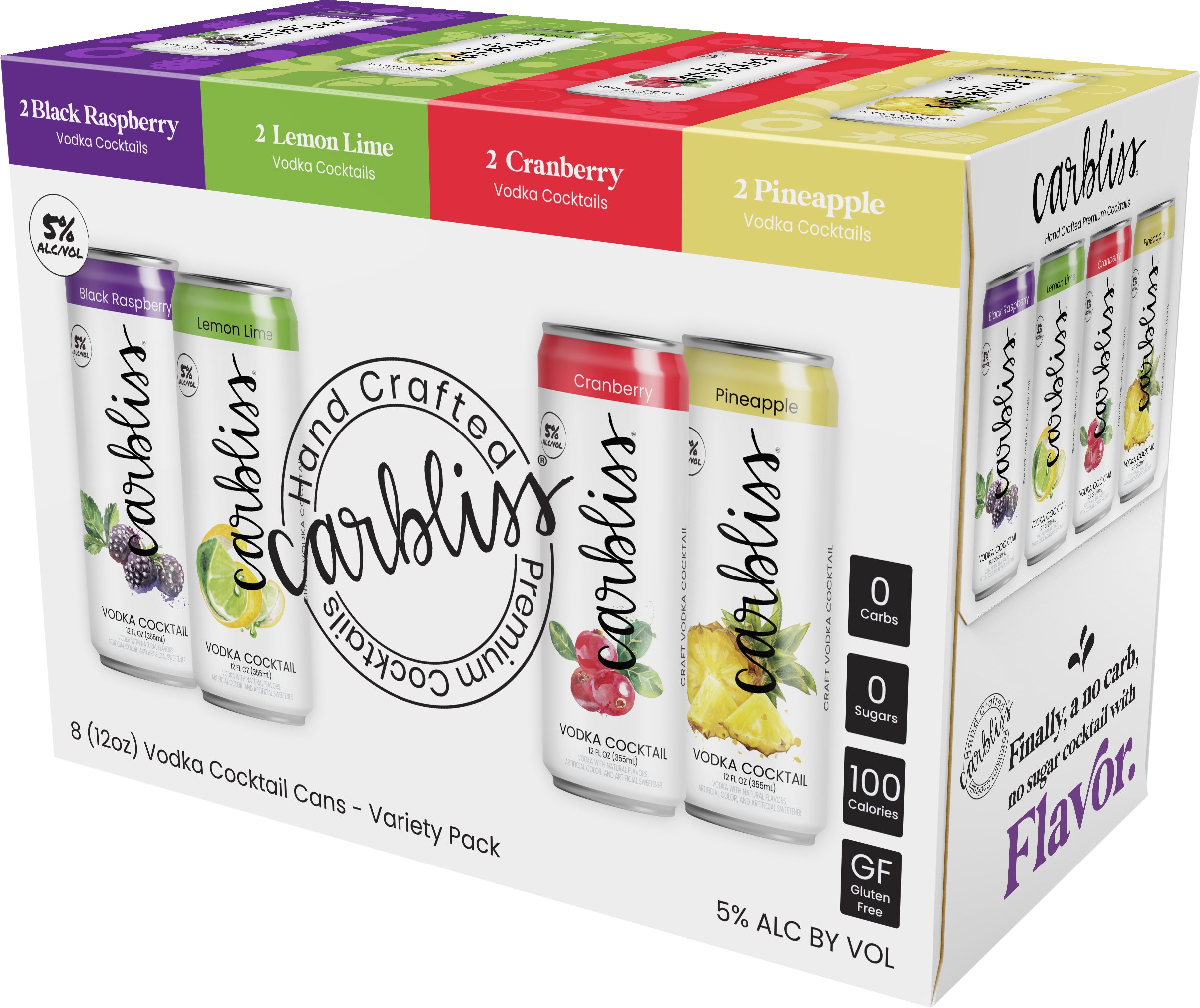 Carbliss Vodka Cocktail Variety 8pk | 8 pack of 12 oz Can