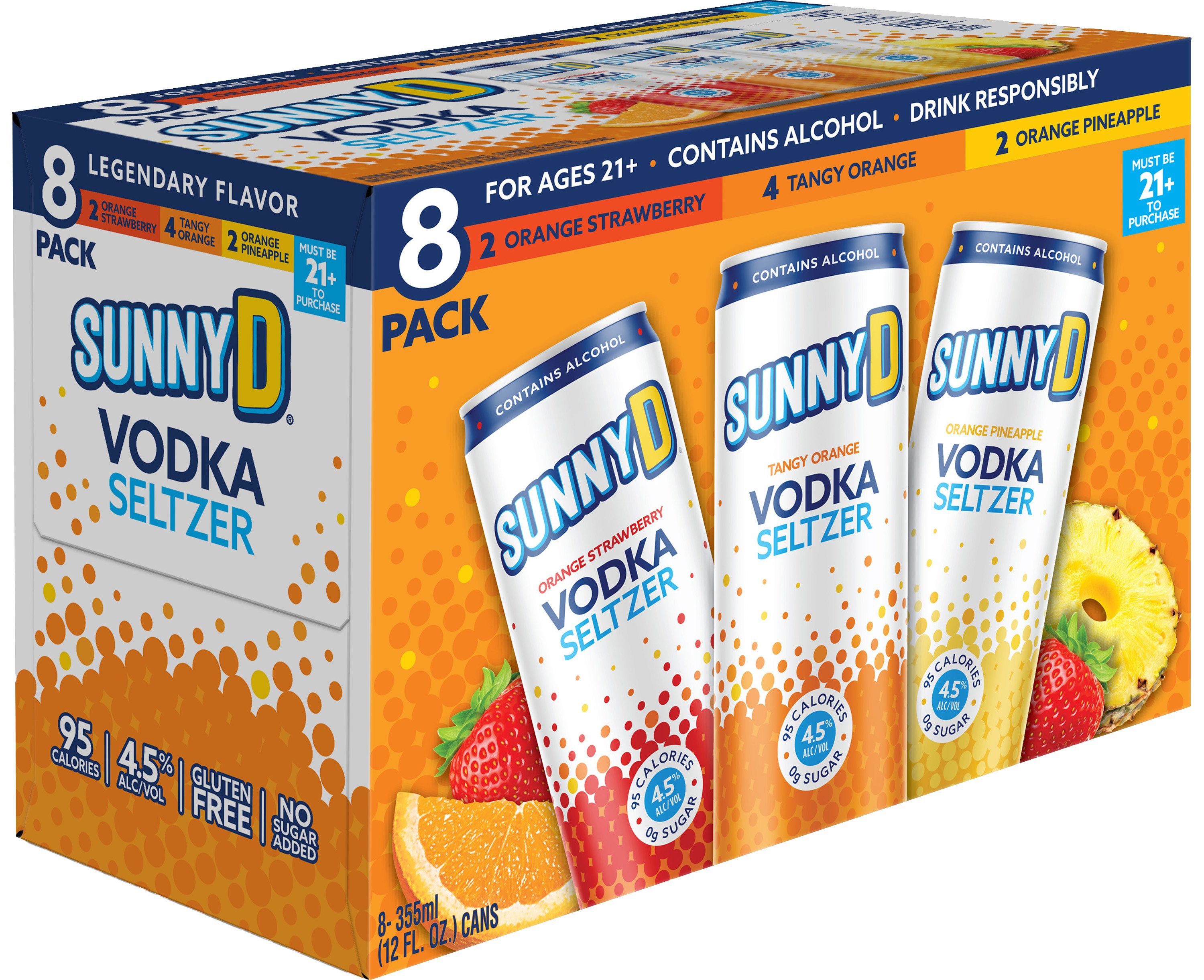 Sunny D Vodka Seltzer 4 Pack Cans | 4 pack of 12 oz Can