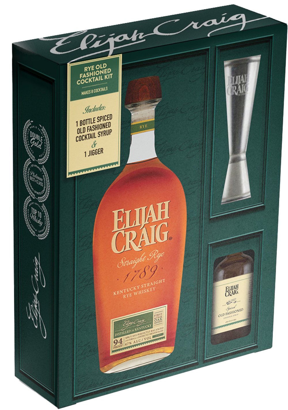 Elijah Craig Straight Rye Whiskey Gift Set | 750 ml Bottle