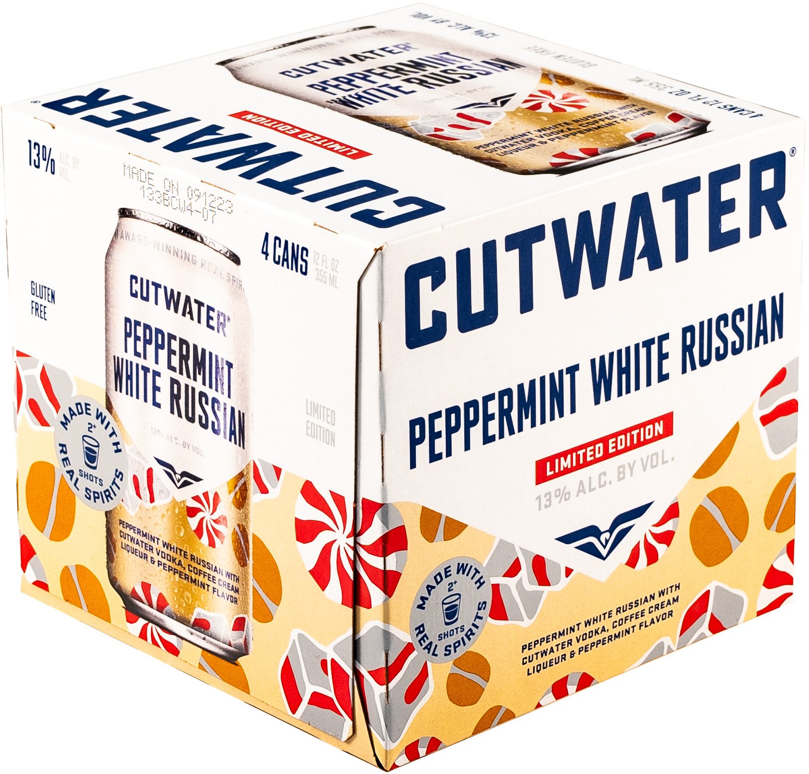 Cutwater Spirits Peppermint White Russian 4 Pack Cans | 4 pack of 12 oz Can