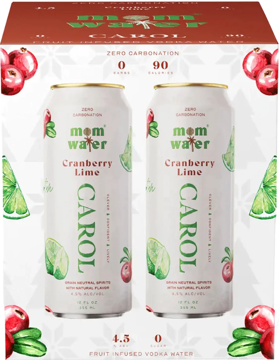 Mom Water Carol Cranberry Lime 4pk | 4 pack of 355 ml Can