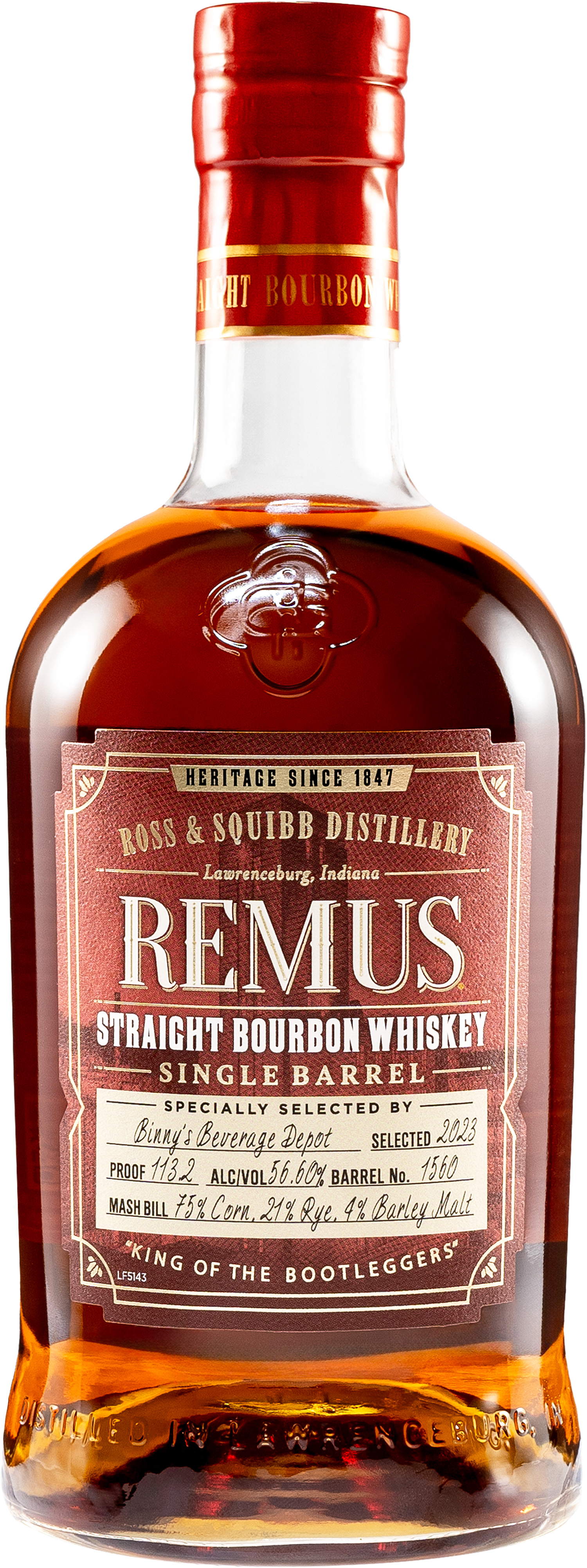 George Remus Barrel Strength Bourbon Single Barrel # 1180 Binny's Handpicked | 750 ml Bottle
