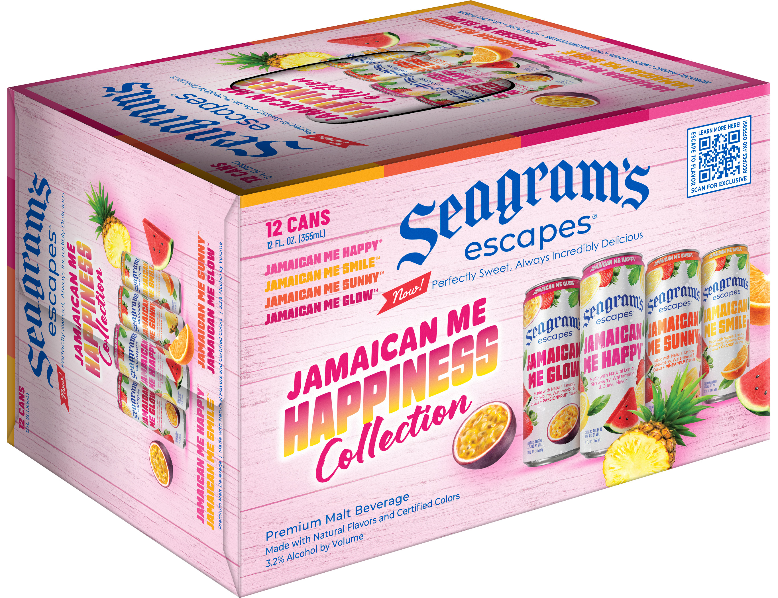 Seagram's Escapes Jamaican Me Happiness Variety | 12 pack of 11.2 oz Bottle