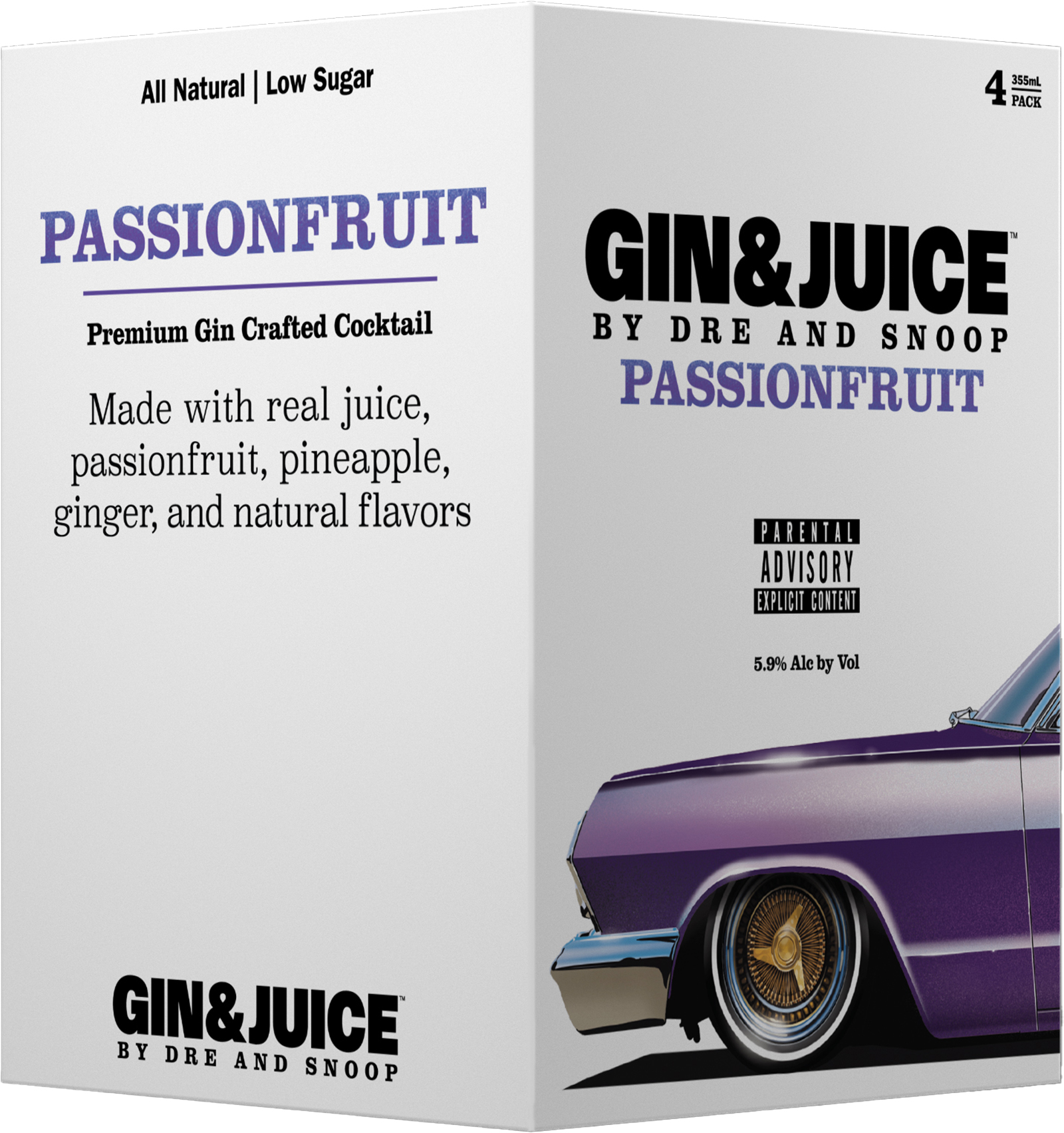 Gin & Juice Passionfruit 4 Pack Cans | 4 pack of 355 ml Can