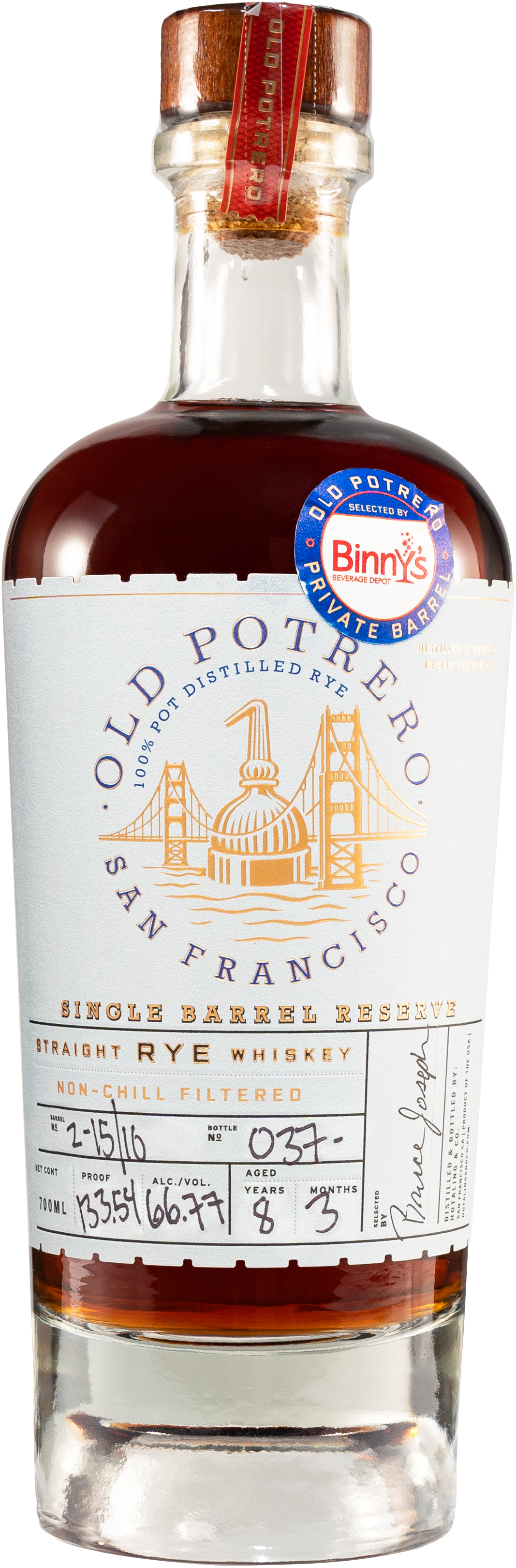 Old Potrero 9 year 7 month old Cask Strength Straight Rye Single Cask ...