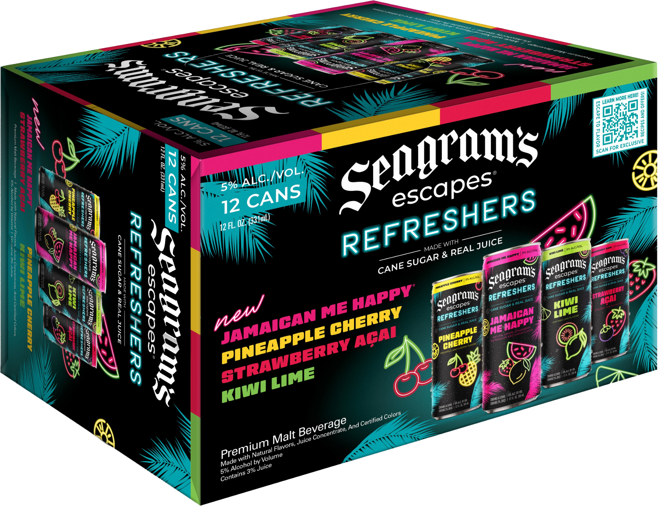 Seagram's Escapes Variety Pack | 12 pack of 12 oz Can
