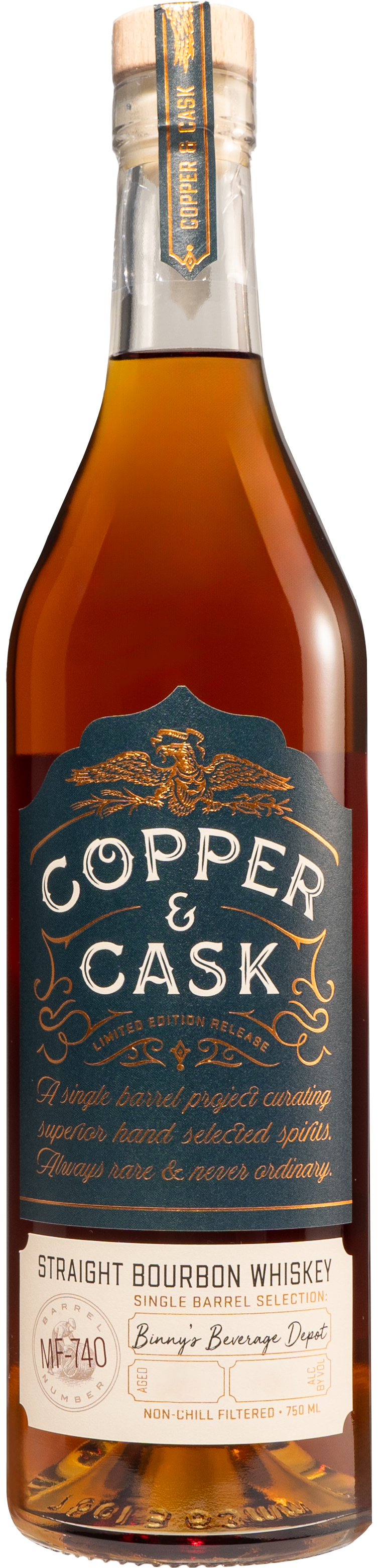Copper and Cask High Rye Bourbon Barrel # MK-819 Kentucky Aged 7 year old MGP Binny's Handpicked ...