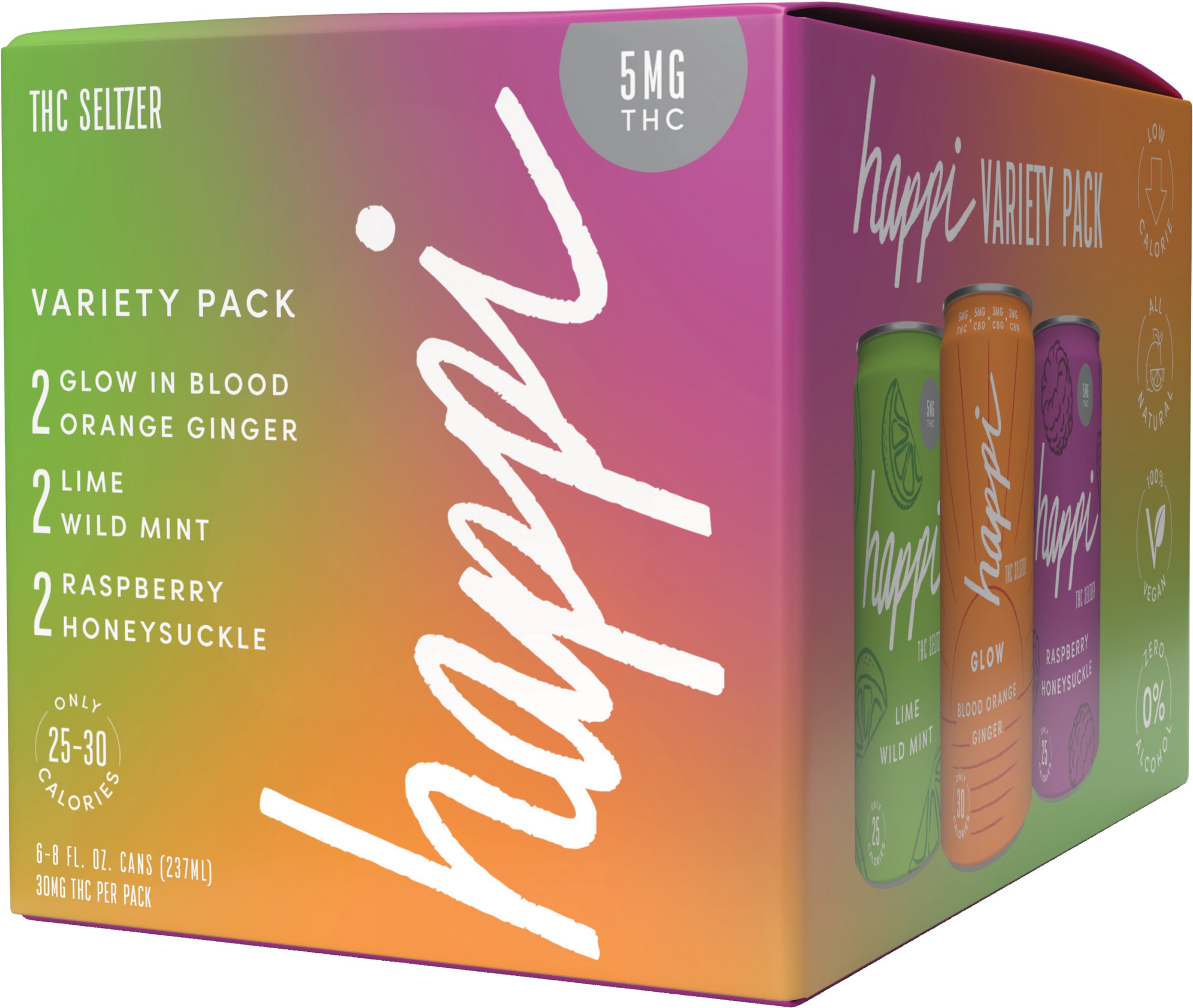 Wynk Variety Pack THC 2.5mg | 12 pack of 7.5 oz Can