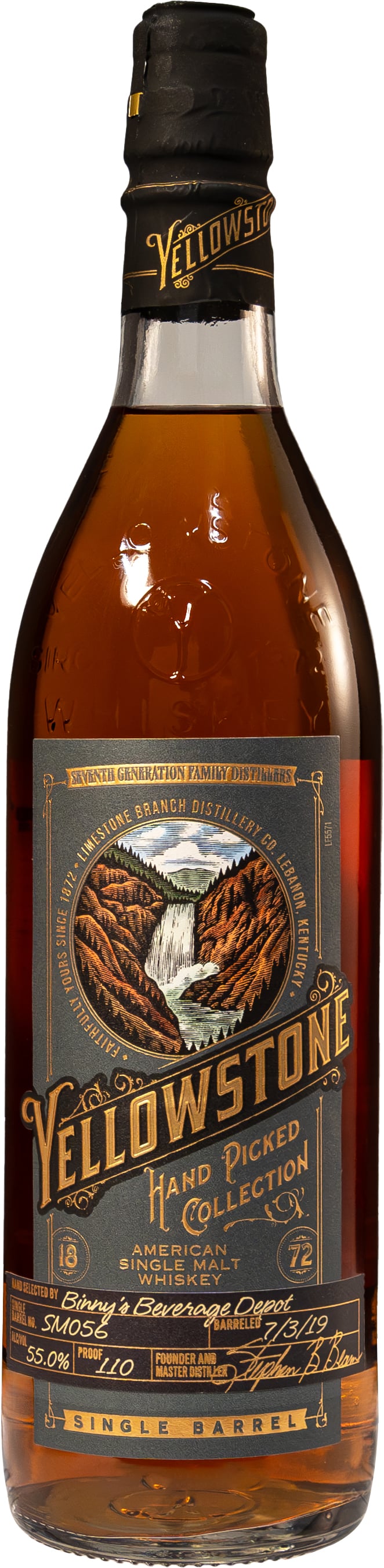 Yellowstone American Single Malt Single Barrel # SM090 Binny's ...