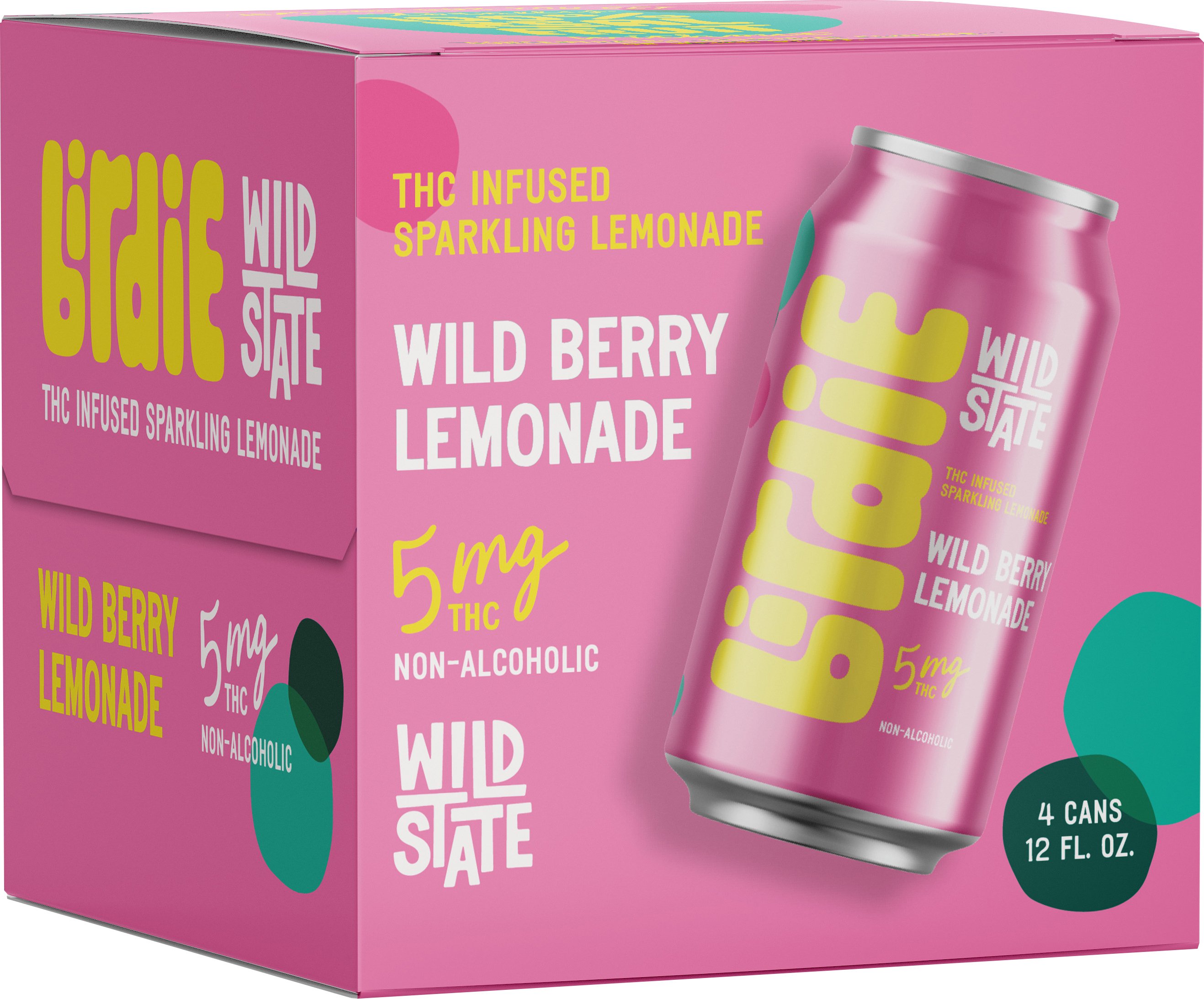 Squared Sparkling Pink Lemonade THC 5mg | 4 pack of 12 oz Can