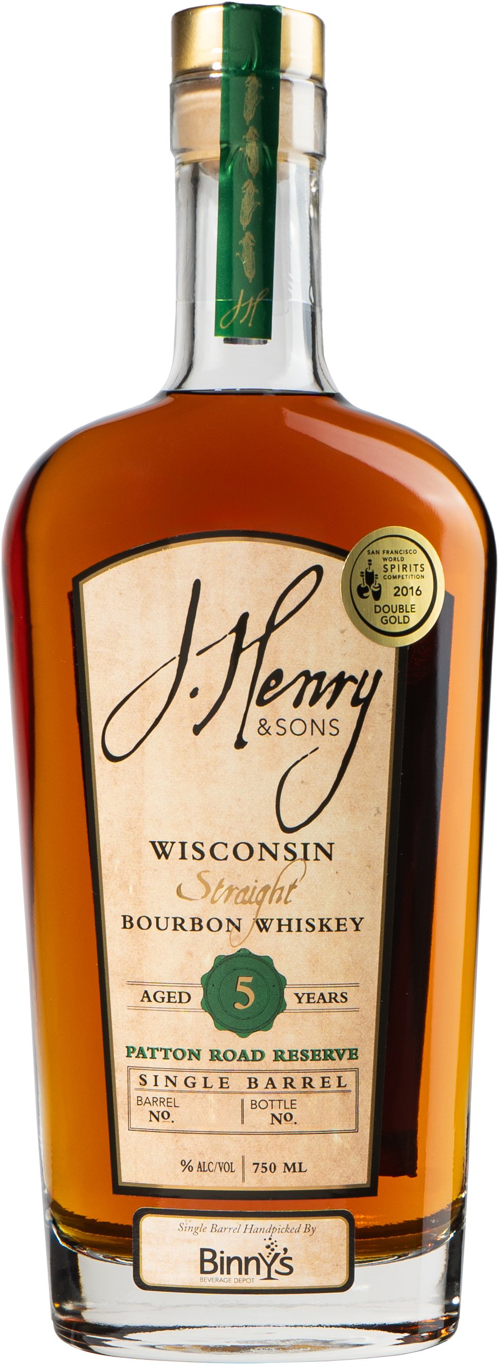 J. Henry & Sons Barrel Strength Bourbon Private Barrel # 1852 Binny's Handpicked | 750 ml Bottle