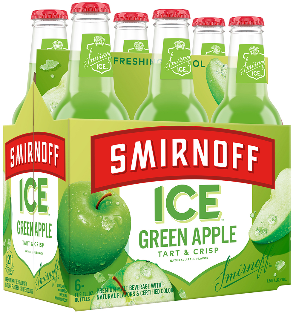 Smirnoff Ice Green Apple | 6 pack of 11.2 oz Bottle