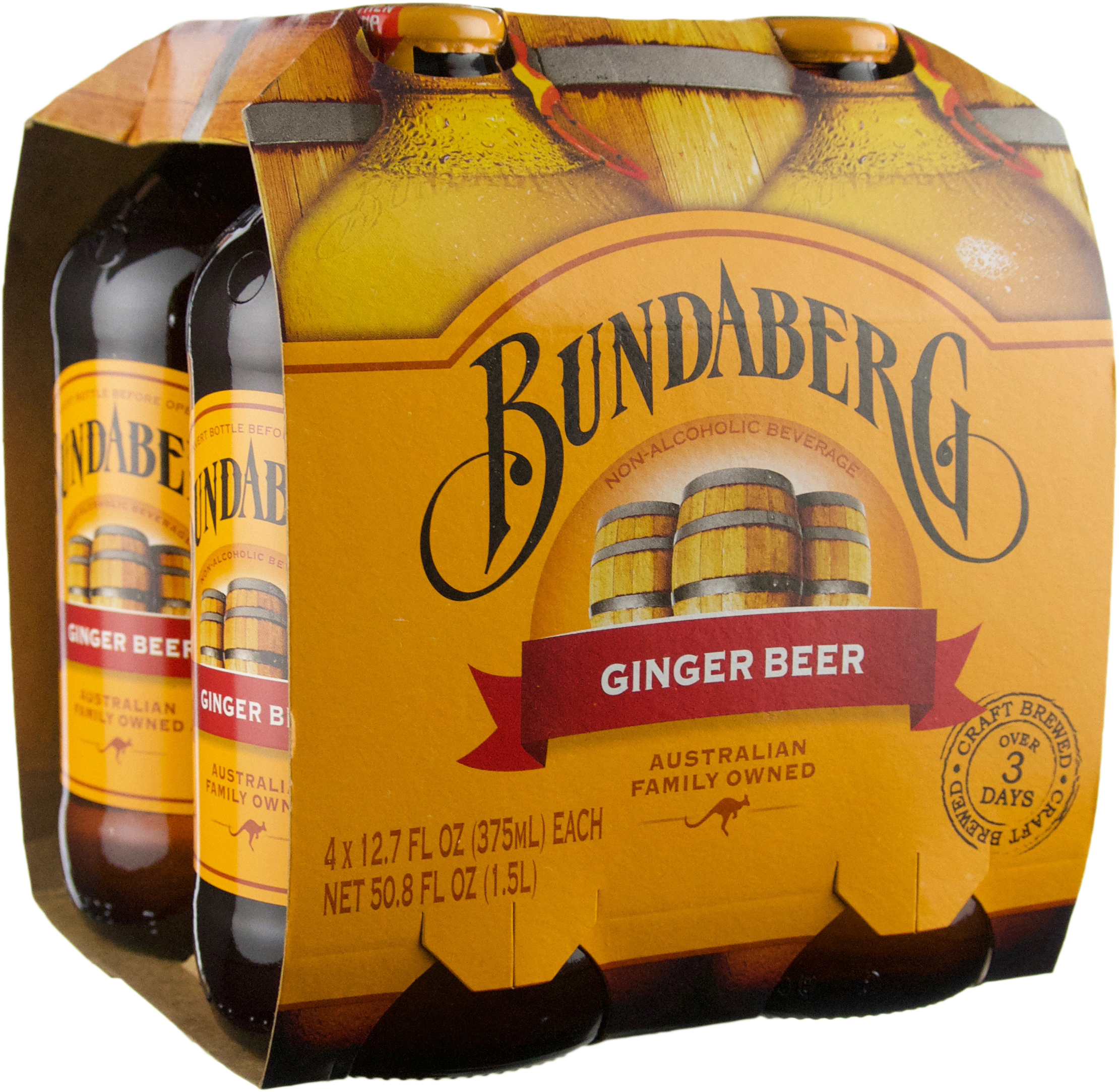 Bundaberg Ginger Beer | 4 pack of 375 ml Bottle
