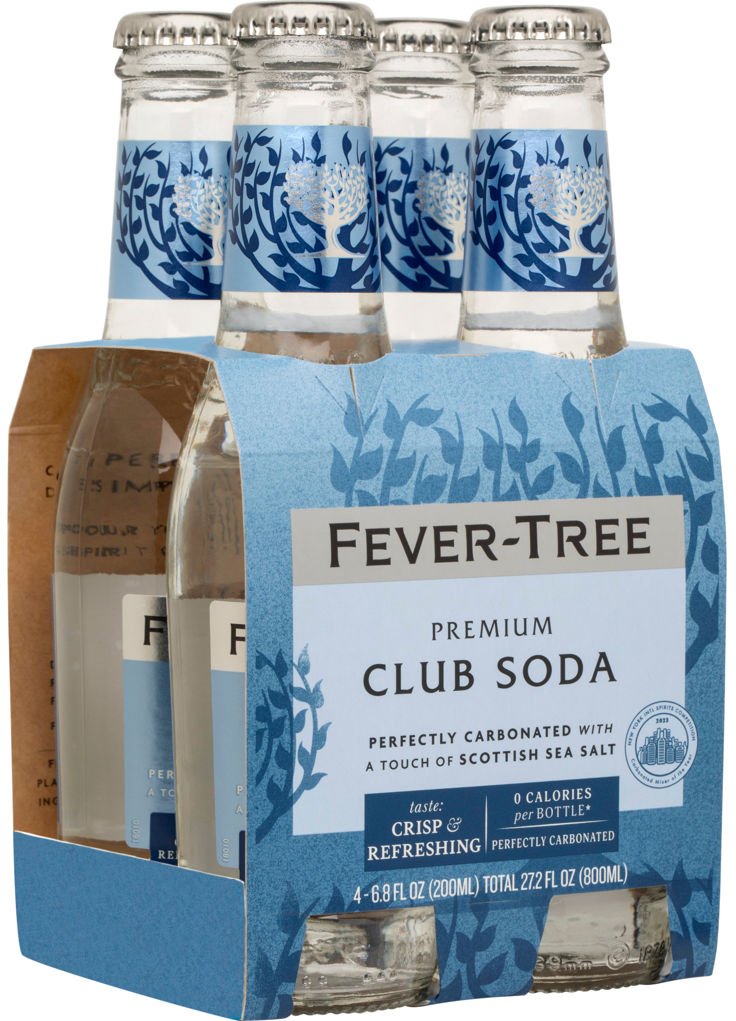 Fever Tree Elderflower Tonic Water 4 Pack Bottles | 4 pack of 6.8 oz Bottle