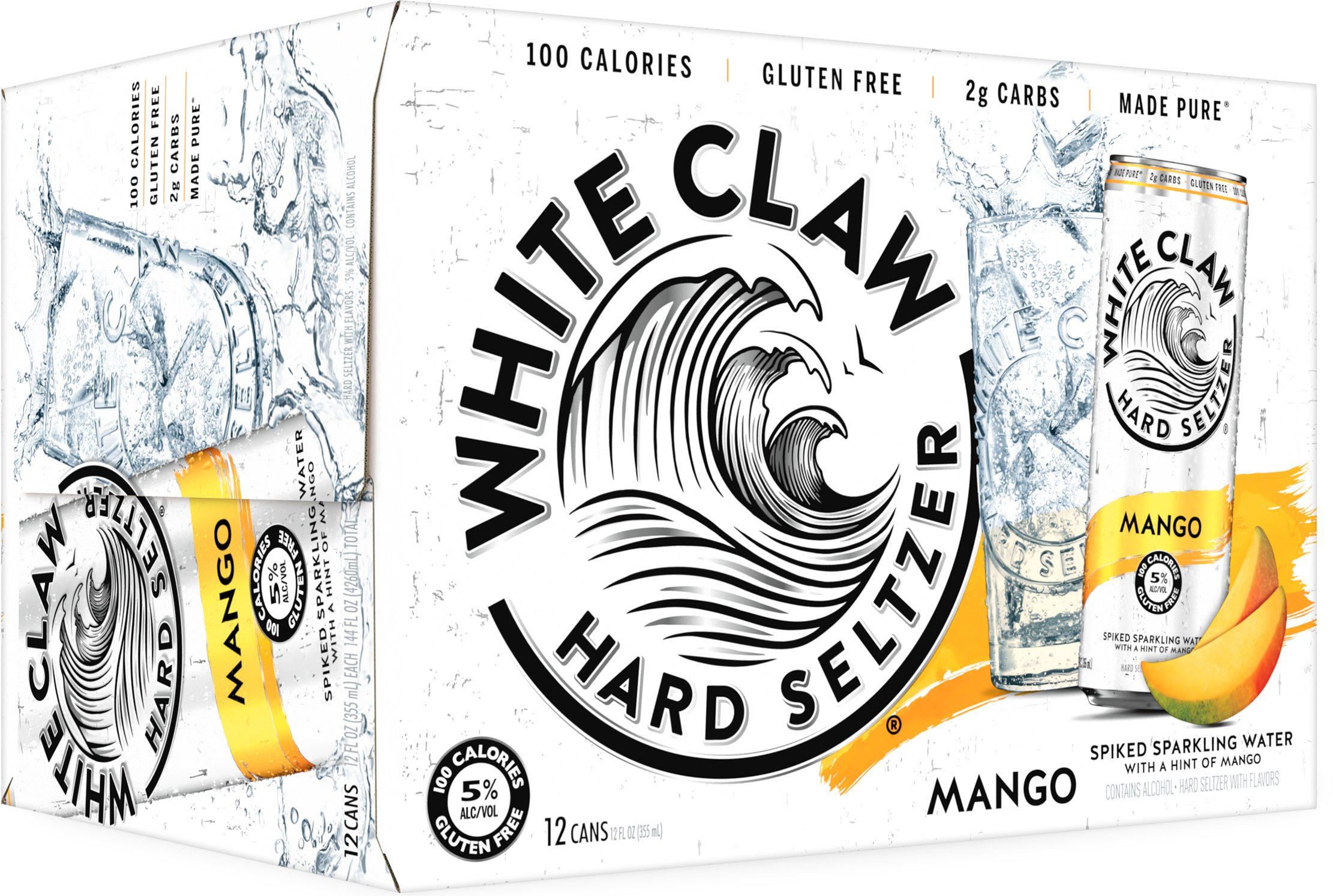 White Claw Hard Seltzer Raspberry | 6 pack of 12 oz Can